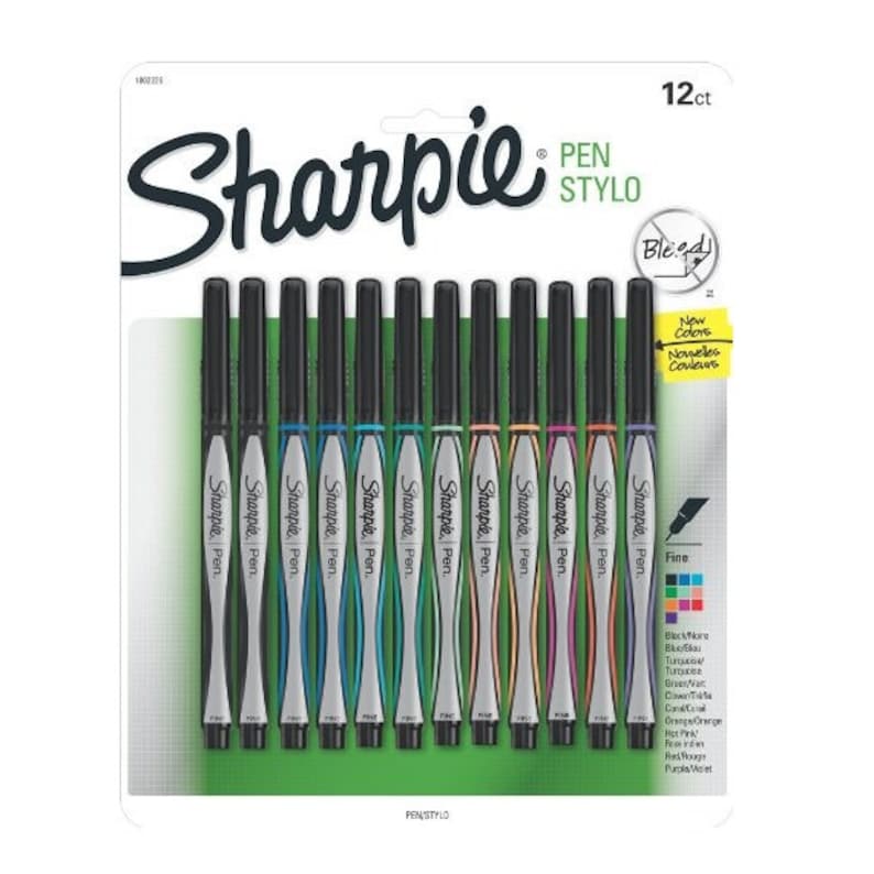 12 Writing Calligraphy Sharpie Fine Point Pen Stylo Assorted - Etsy
