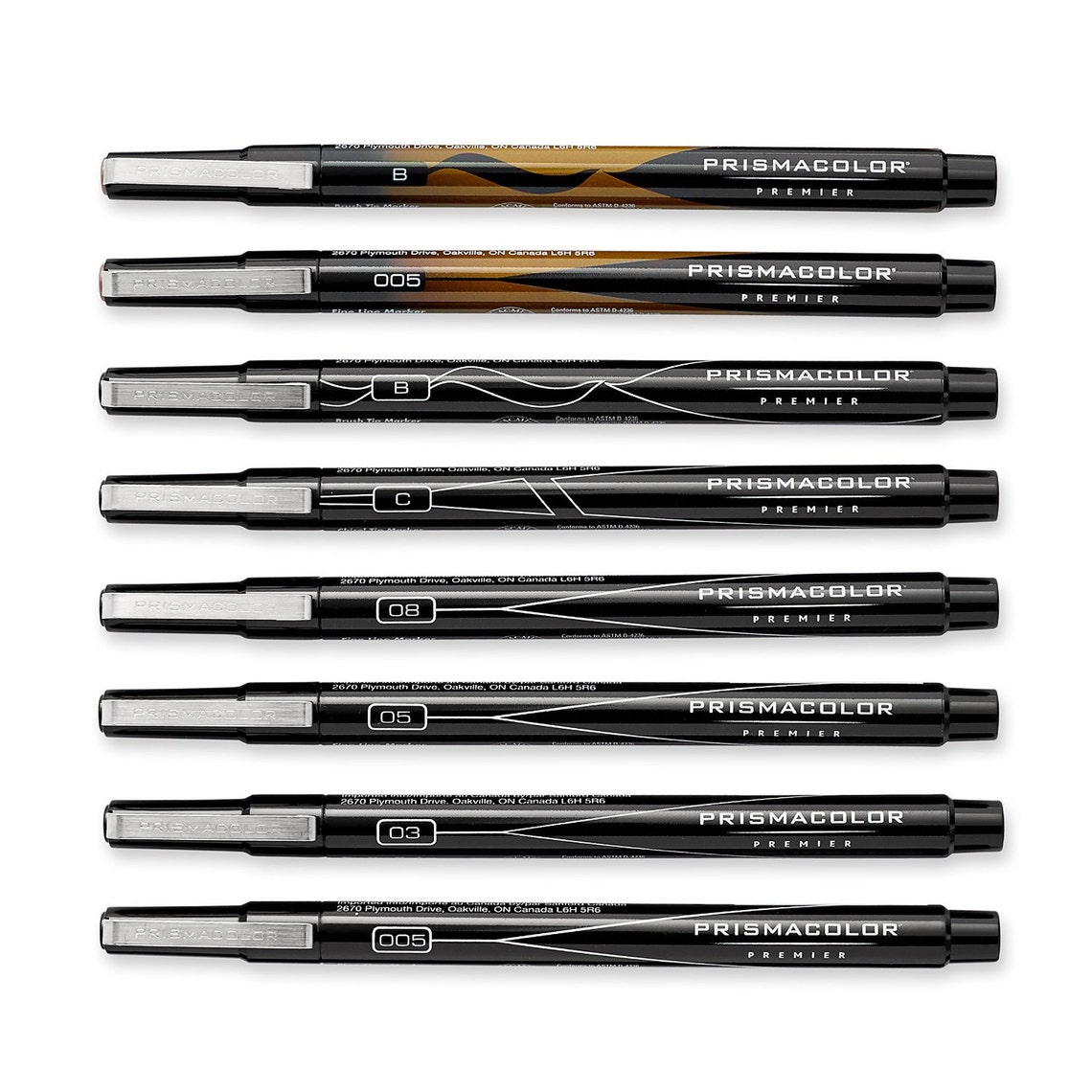 Prismacolor Premier Manga Markers Pens Black & Sepia Varied | Etsy