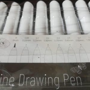 8 Sizes Micro Drawing Fineliner Pens, Waterproof Pigment Black Ink ...