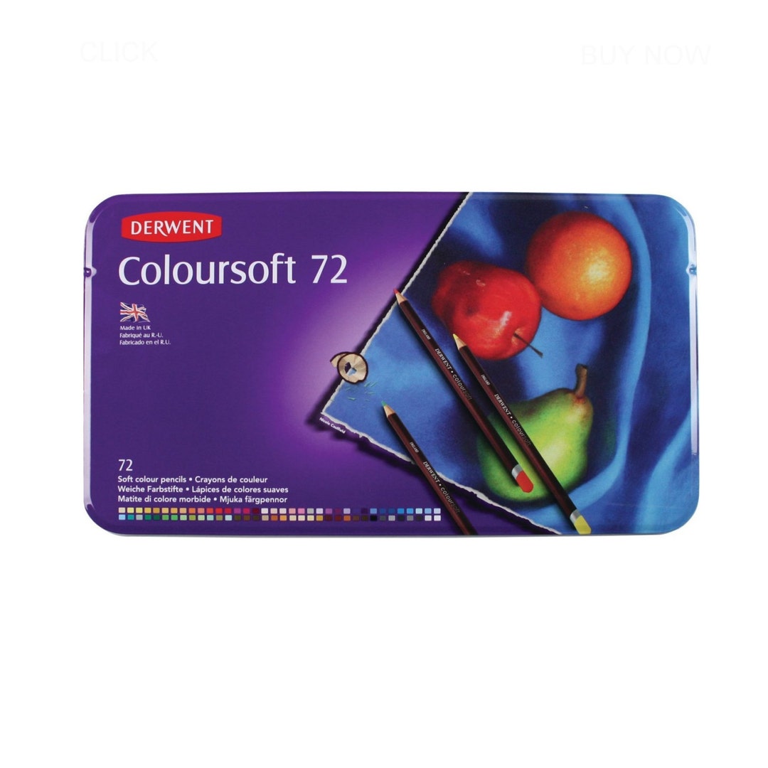 Derwent Drawing Set of 72 Colored Pencils; Thick, Creamy 4mm Leads ...