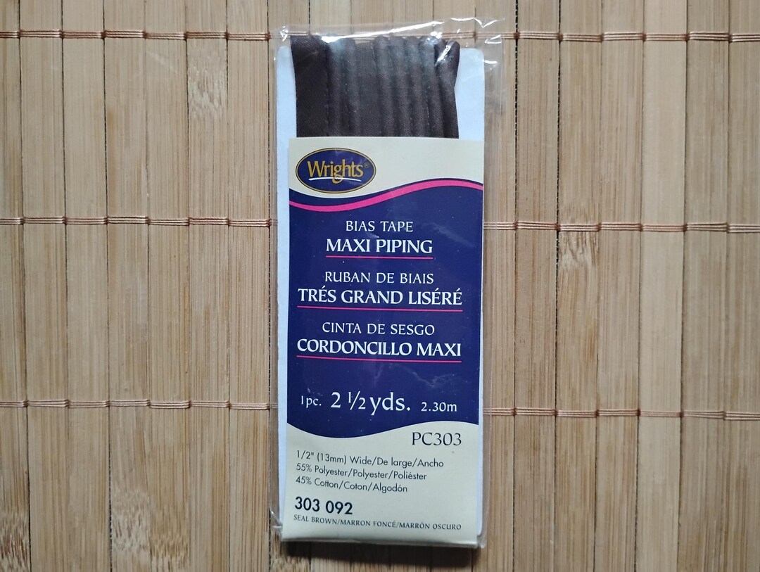 Seal Brown Maxi Piping Bias Tape, 2.5 Yards, 2.2 Meters Length by 1/2 ...