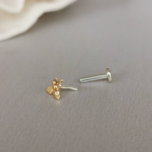 Silver/gold Mini Bee Helix Tragus Earring 18g/16g Threadless - Etsy