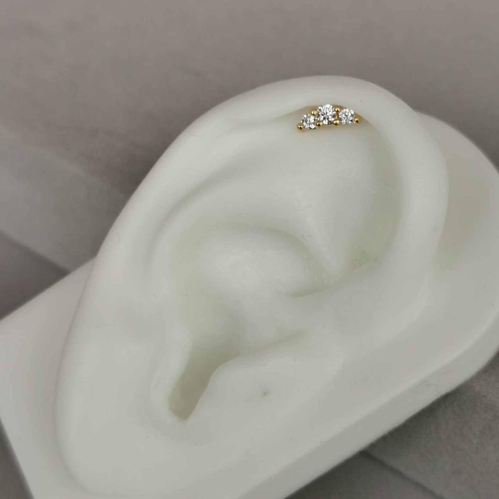 Tiny CZ Crescent Moon Helix Earring Tragus Earring Curved - Etsy