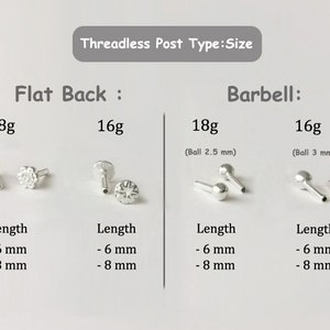 Flying Bird Helix Earring - 18g/16g Threadless Sterling Silver Push in ...