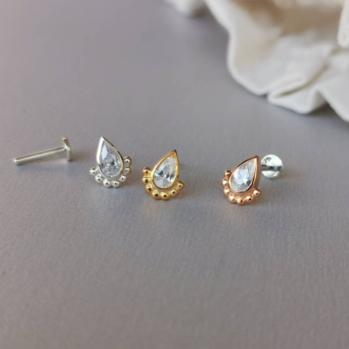 Flying Bird Helix Earring 18g/16g Threadless Sterling Silver | Etsy