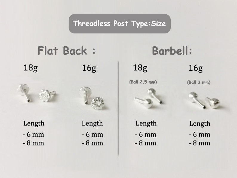 Mini CZ Crescent Helix Earring 18g/16g Threadless Sterling - Etsy