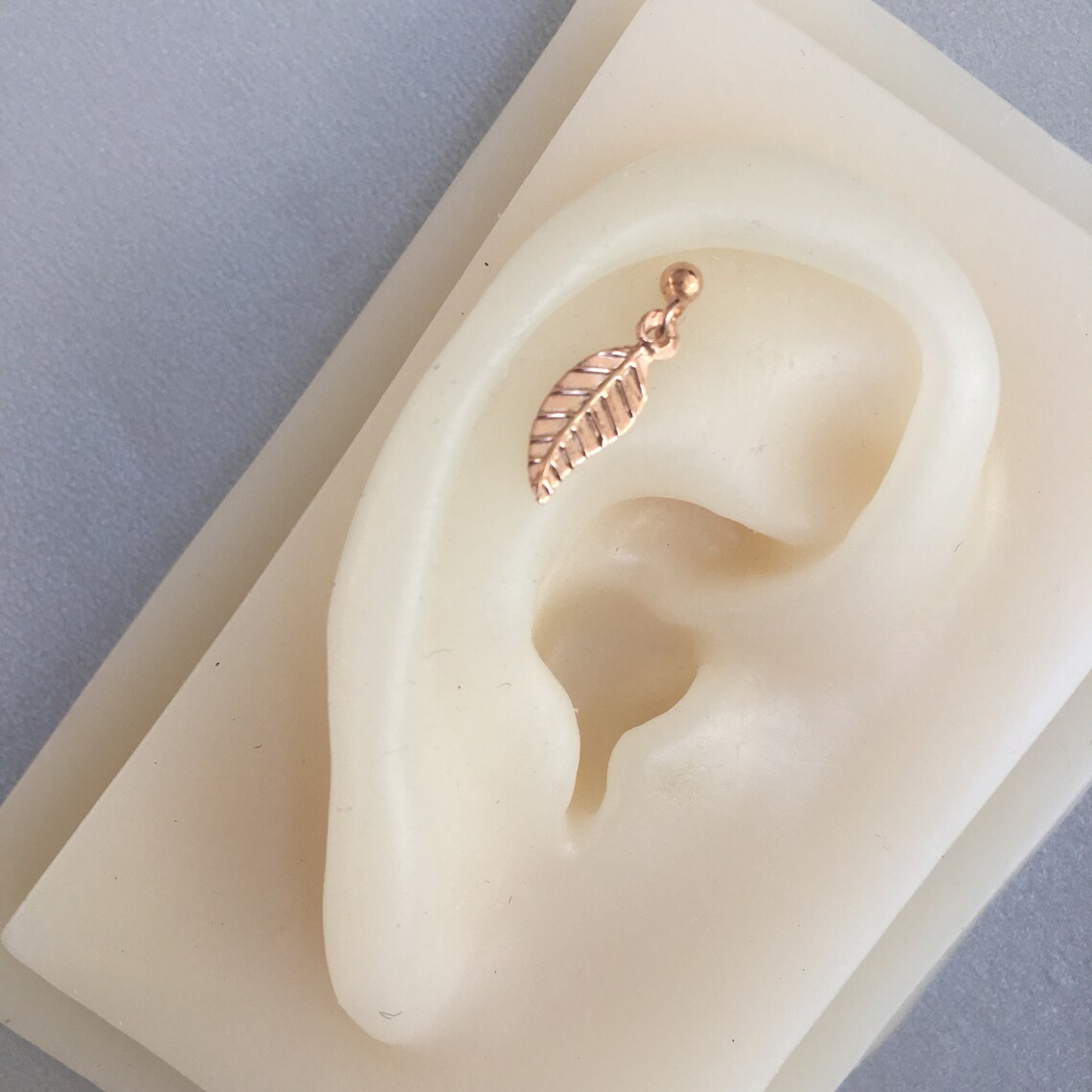 Leaf Dangle Helix Earring Sterling Silver Cartilage Dangle | Etsy