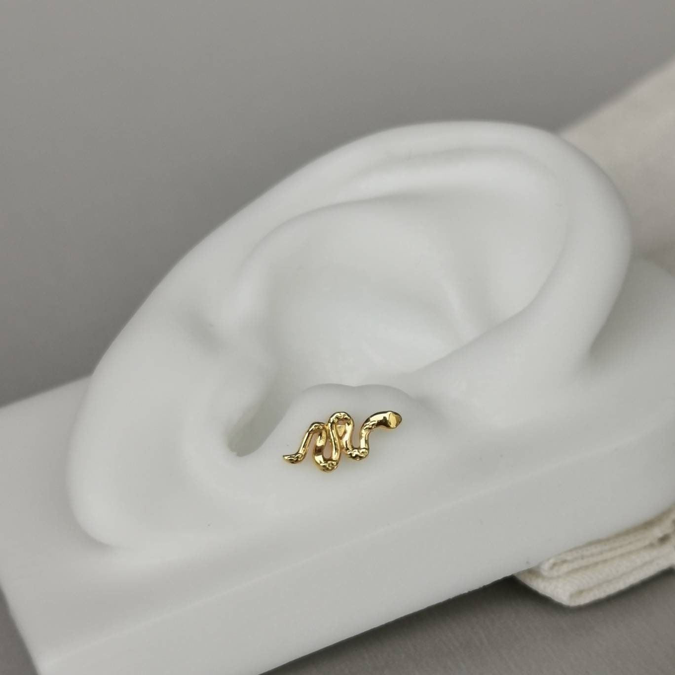 Tiny Snake Helix Earring Sterling Silver Snake Tragus Piercing | Etsy