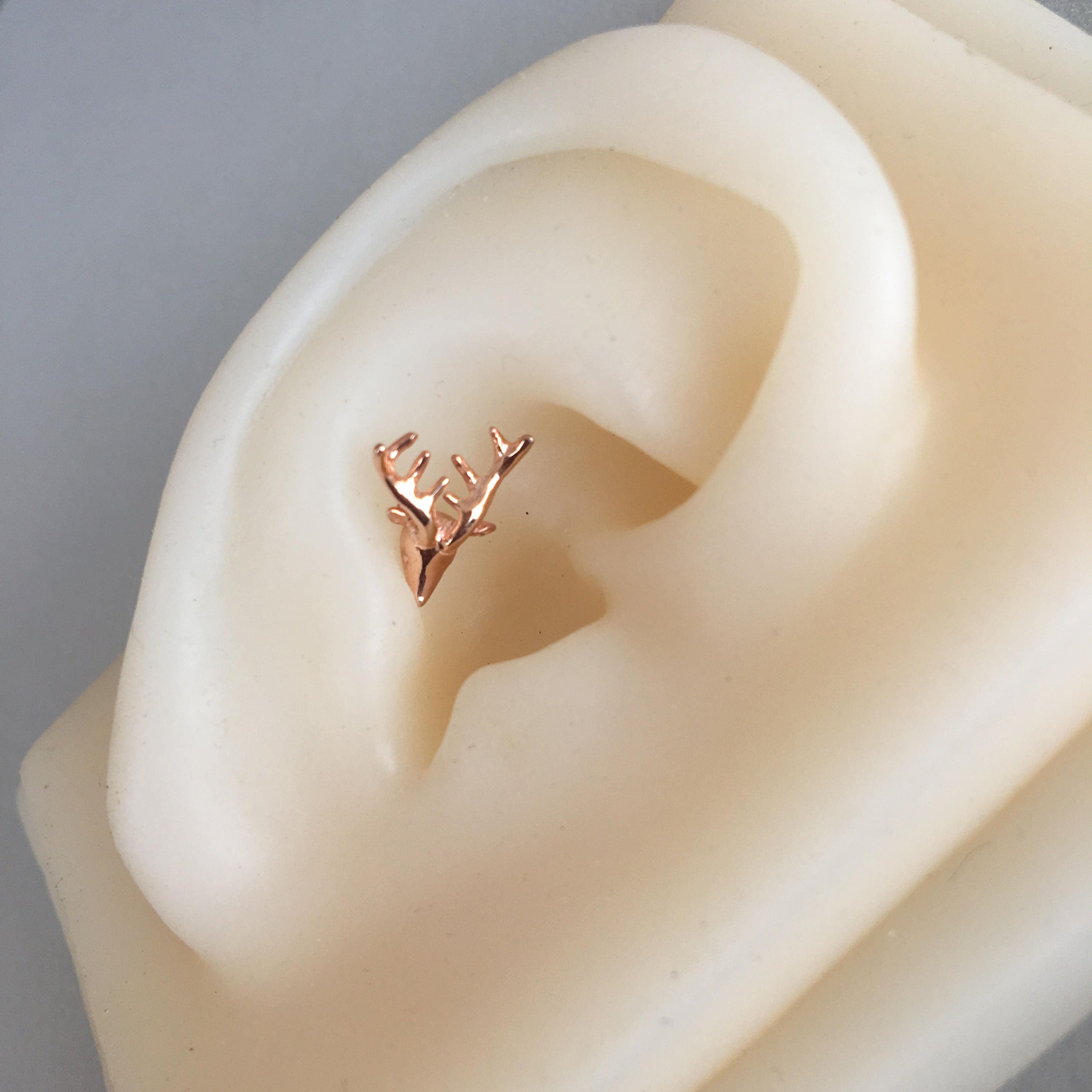 Deer Antler Helix Piercing Sterling Silver Reindeer helix | Etsy