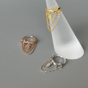 16G Dangling Double Drop Chains Conch Hoop Earring 10mm Boho Twist ...