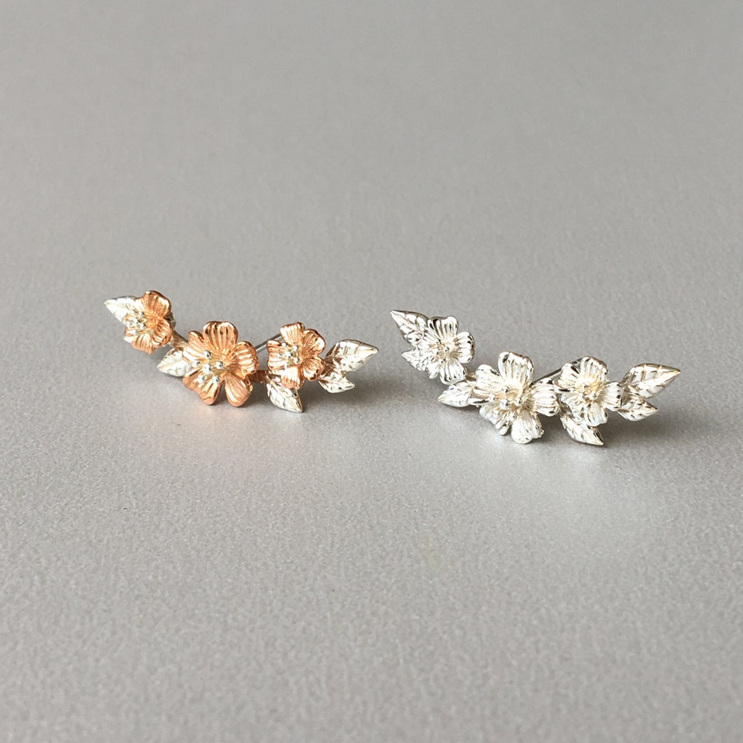 16G Cherry Blossom Flower Helix Stud Elegant Rose Gold Cartilage ...