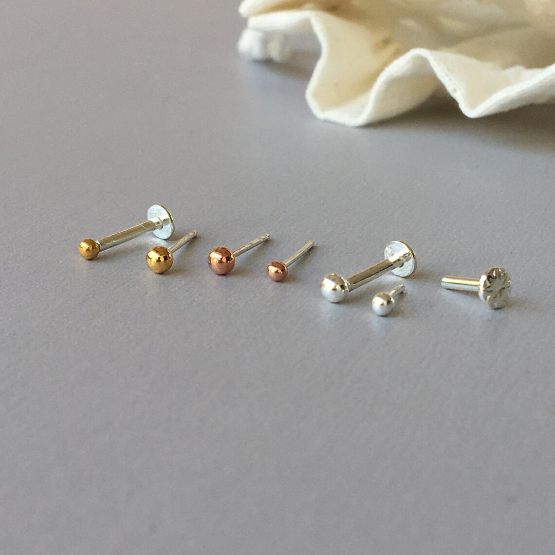 Minimal Silver Ball Helix Earring 18g/16g Threadless | Etsy