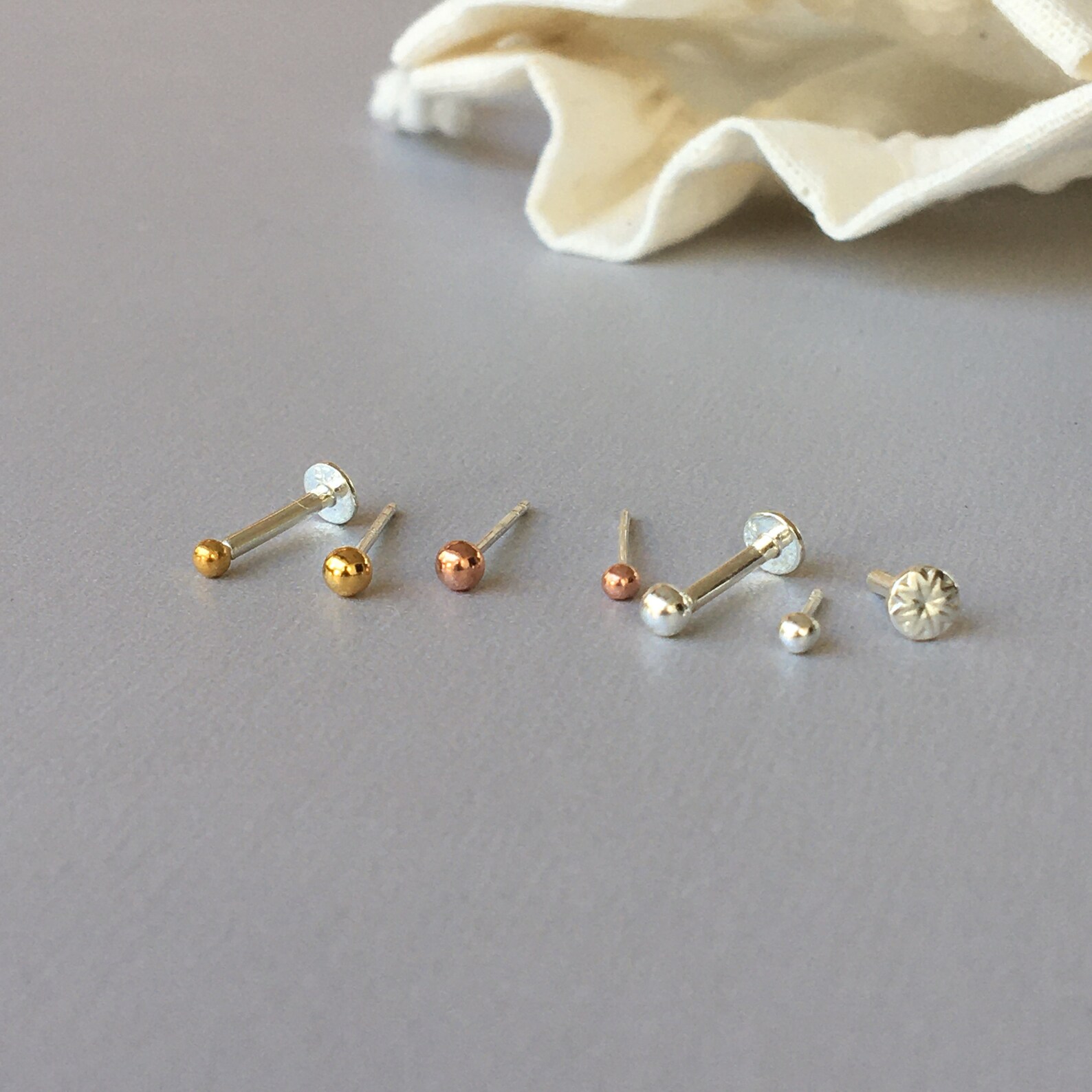 Minimal Silver Ball Helix Earring 18g/16g Threadless | Etsy