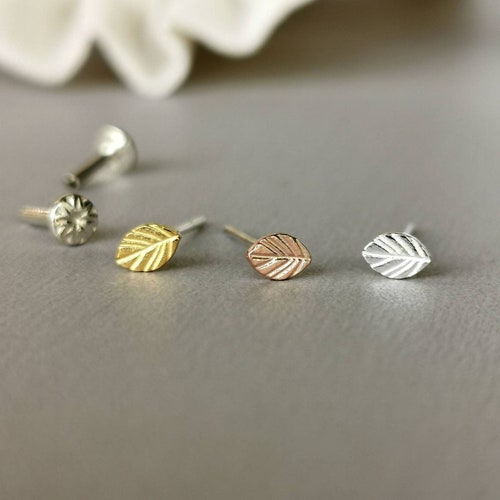 Minimal Silver Ball Helix Earring 18g/16g Threadless - Etsy