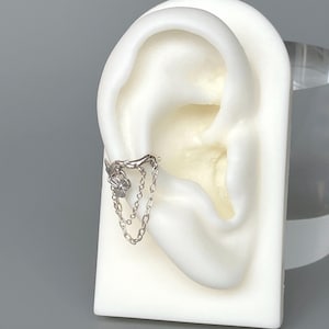 16G Dangling Double Drop Chains Conch Hoop Earring 10mm Boho Twist ...