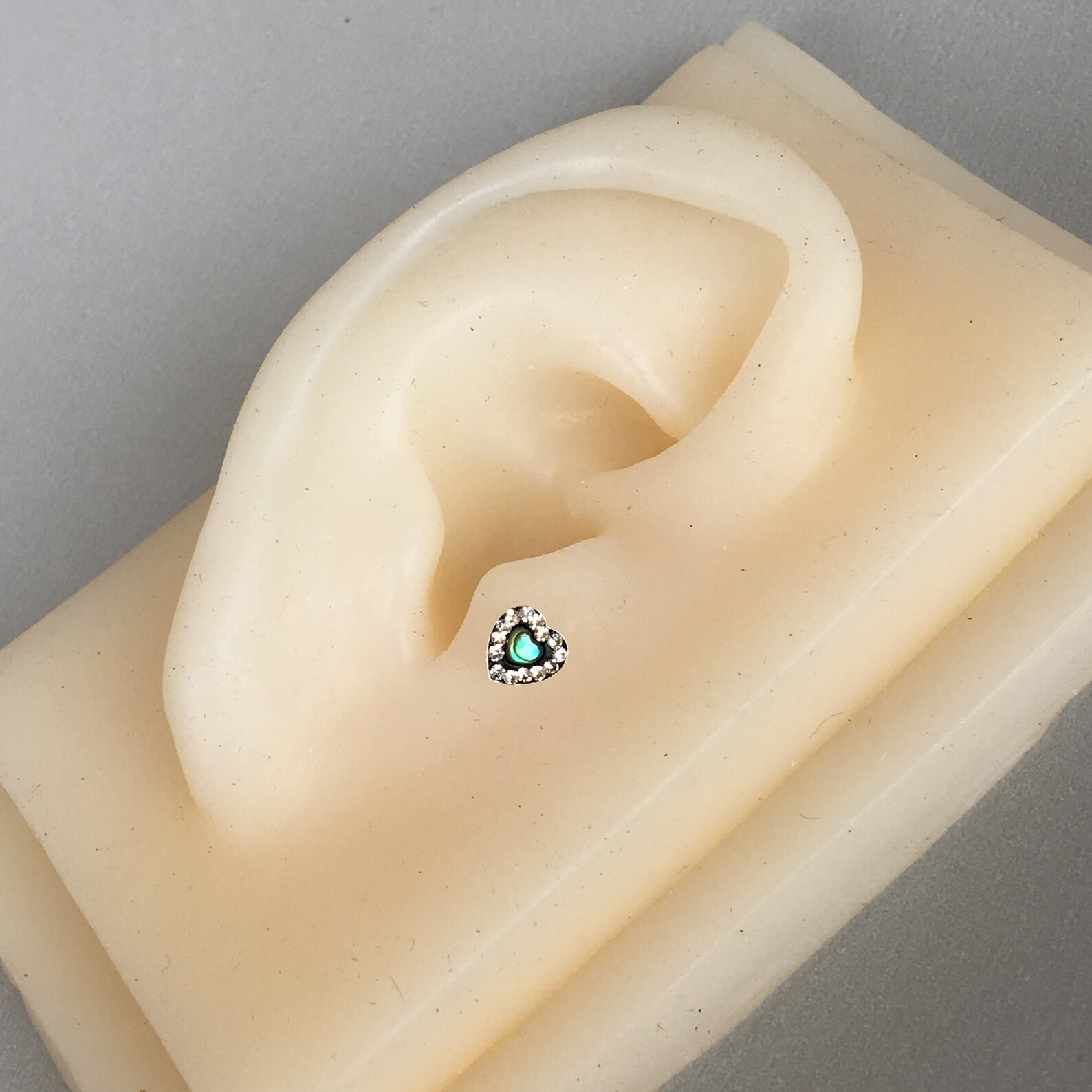 Heart Helix Earring Sterling Silver Heart Tragus Piercing - Etsy