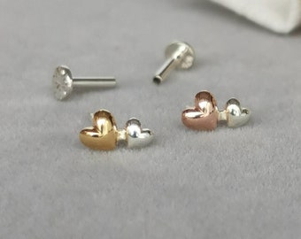 Silver Leaves Helix Earring 18g/16g Threadless Sterling - Etsy