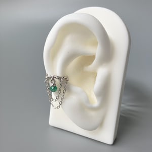 16G Dangling Double Drop Chains Conch Hoop Earring 10mm Boho Twist ...