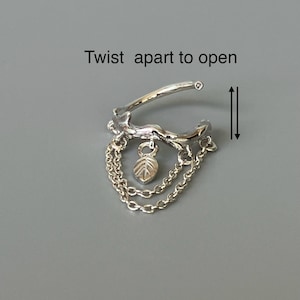 16G Dangling Double Drop Chains Conch Hoop Earring 10mm Boho Twist ...