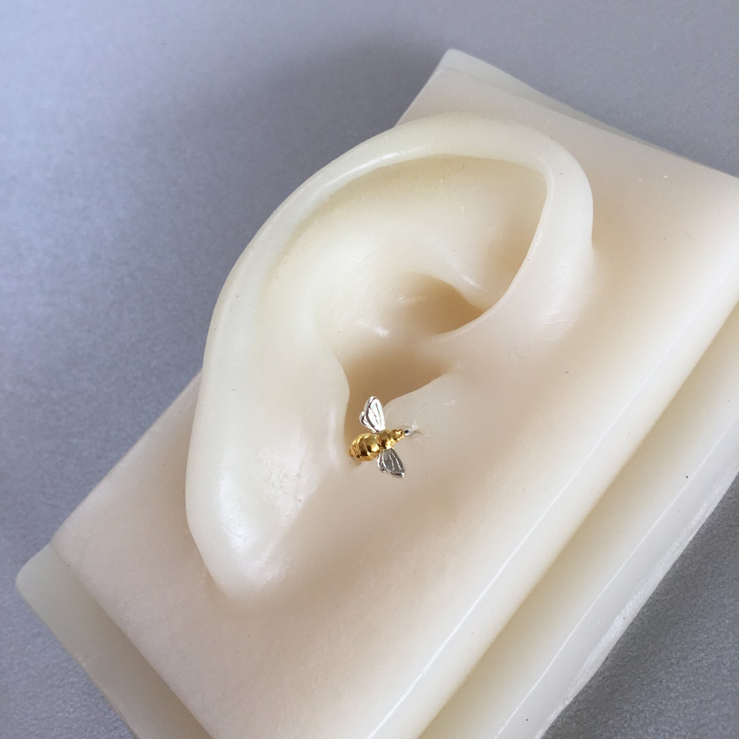 Mini Hoop 6 Mm 18g Tiny Bee Tragus Hoop Helix Hoop Earring Helix Hoop ...
