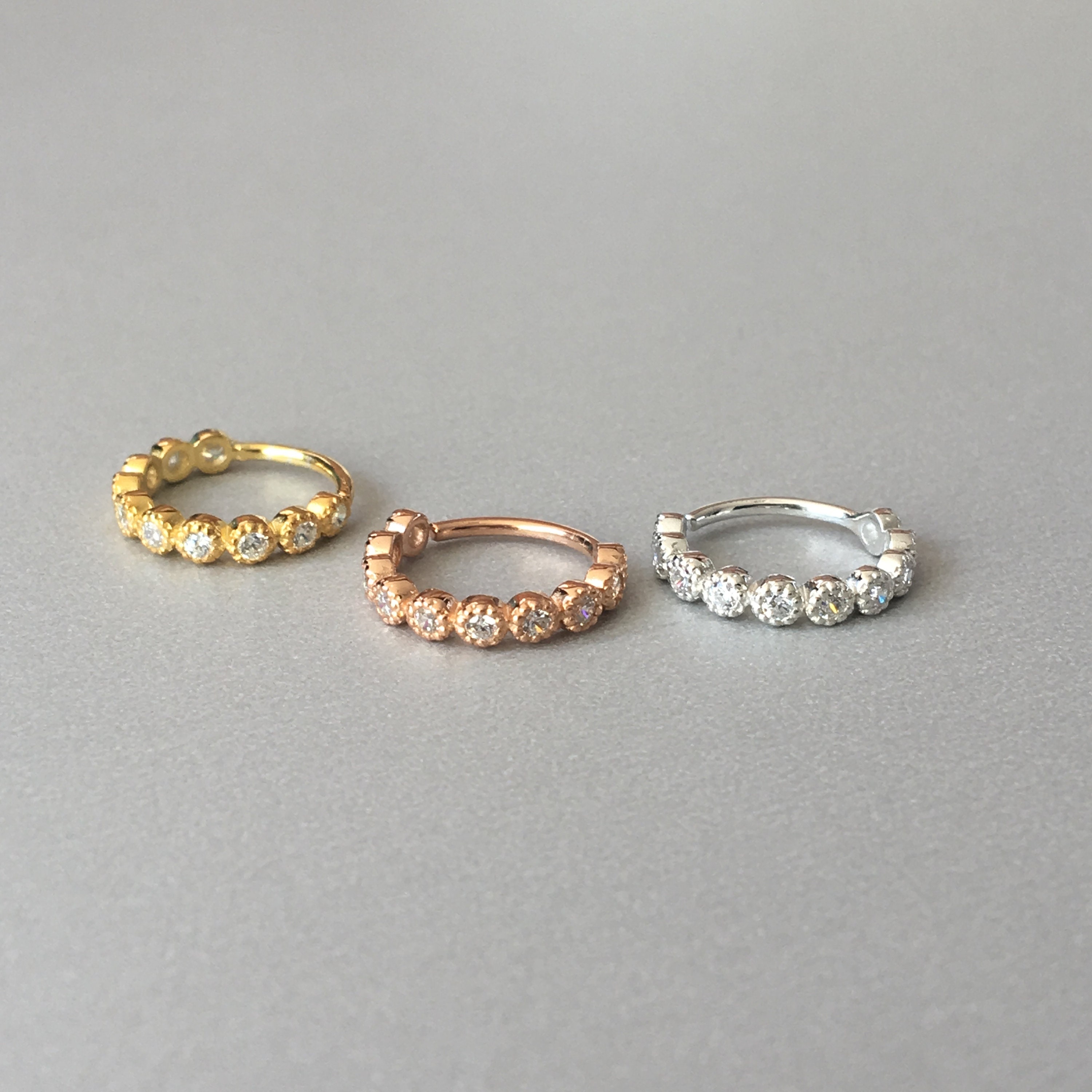 Vintage Milgrain Sterling Silver Conch Hoop Piercing CZ - Etsy