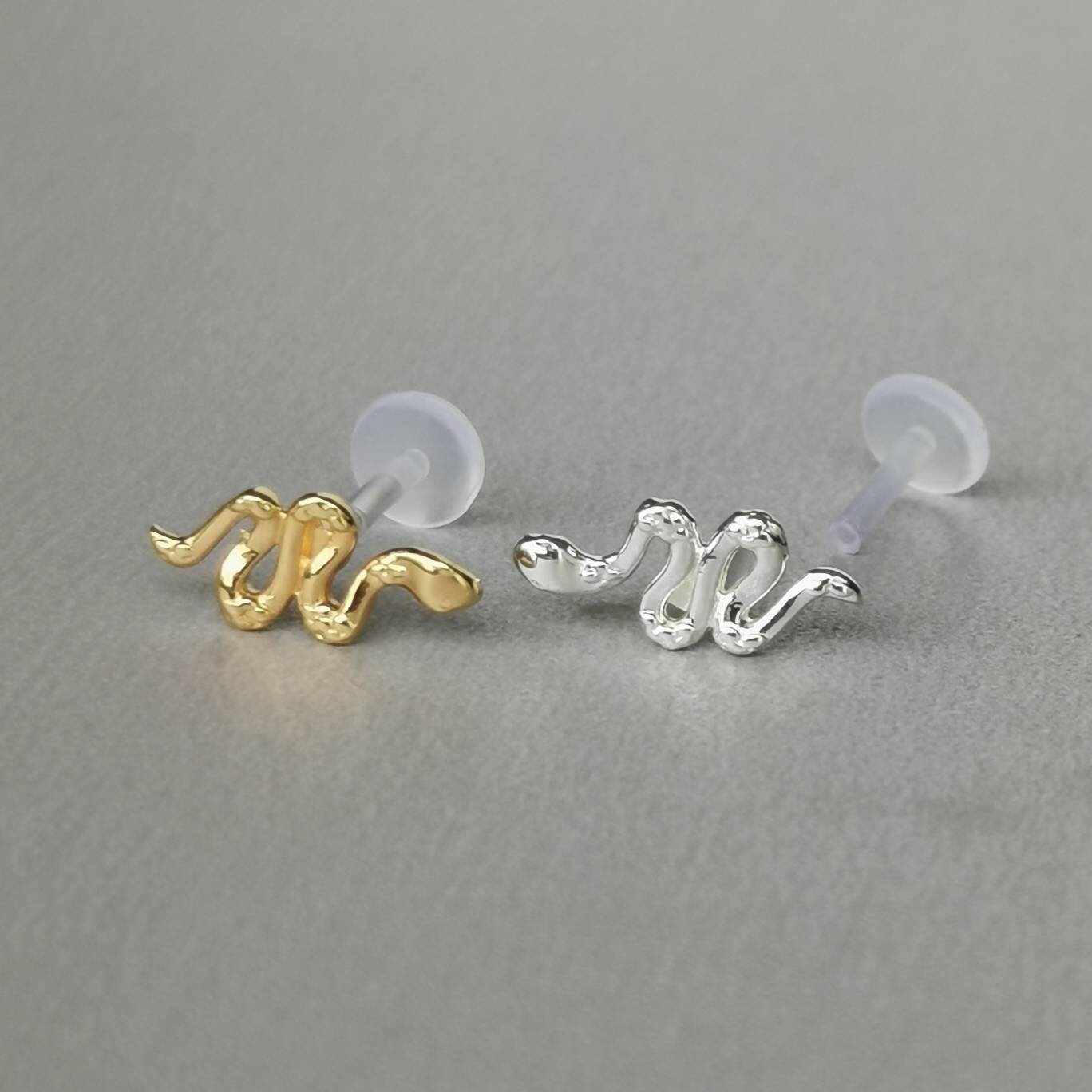 Tiny Snake Helix Earring Sterling Silver Snake Tragus Piercing | Etsy