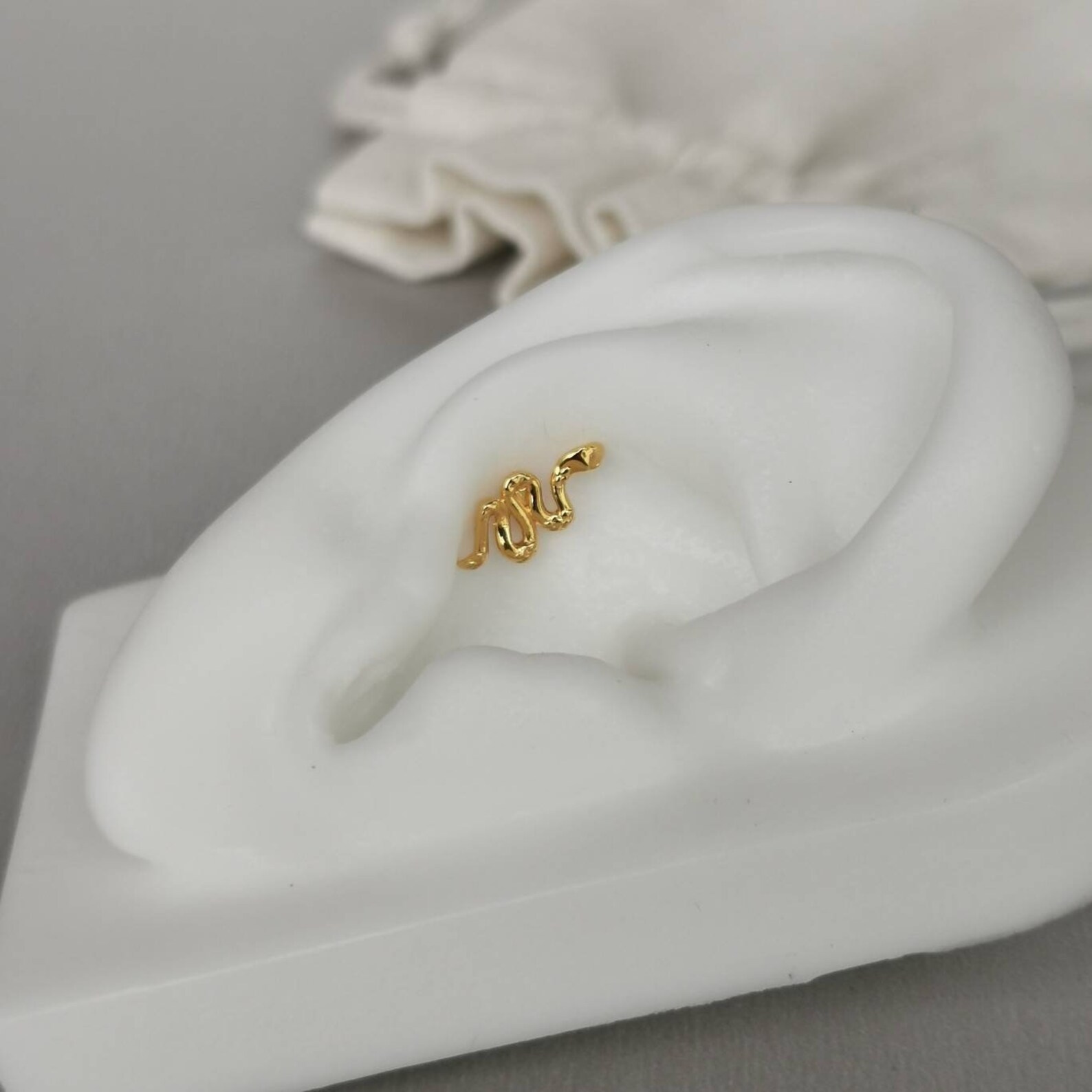 Tiny Snake Helix Earring Sterling Silver Snake Tragus Piercing | Etsy