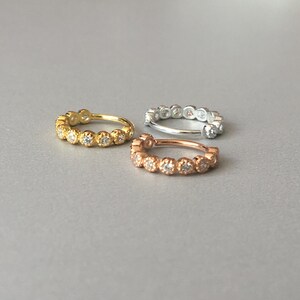 Vintage Milgrain Sterling Silver Conch Hoop Piercing CZ - Etsy