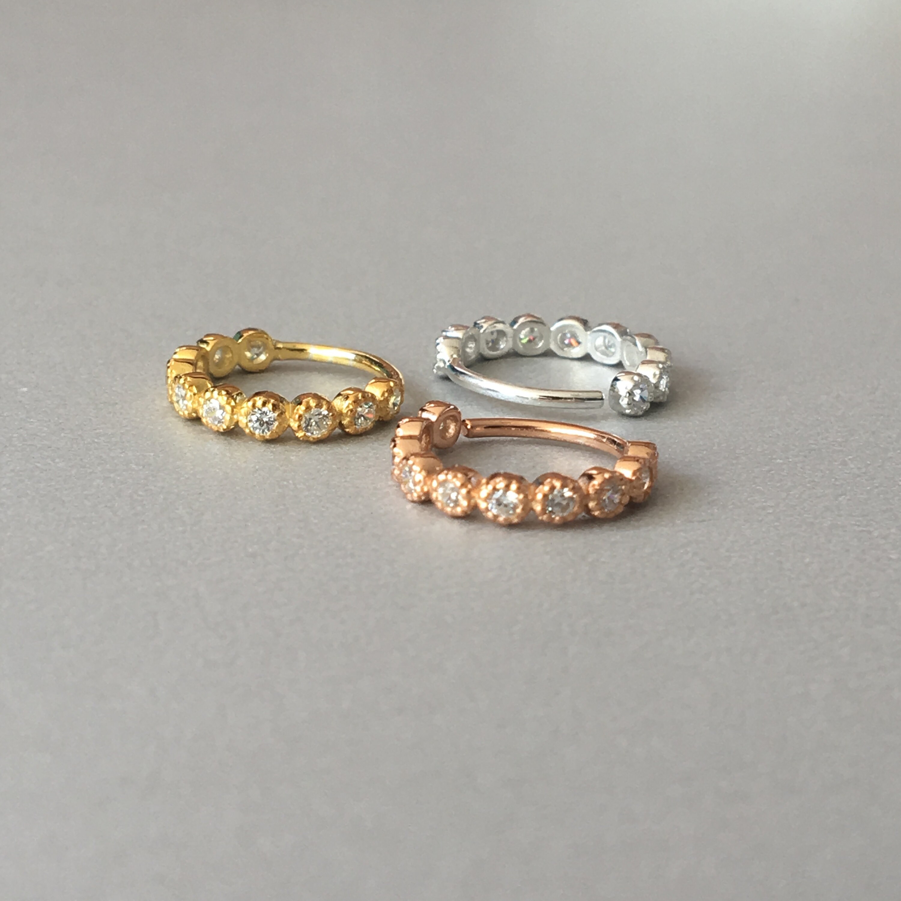 Vintage Milgrain Sterling Silver Conch Hoop Piercing CZ - Etsy