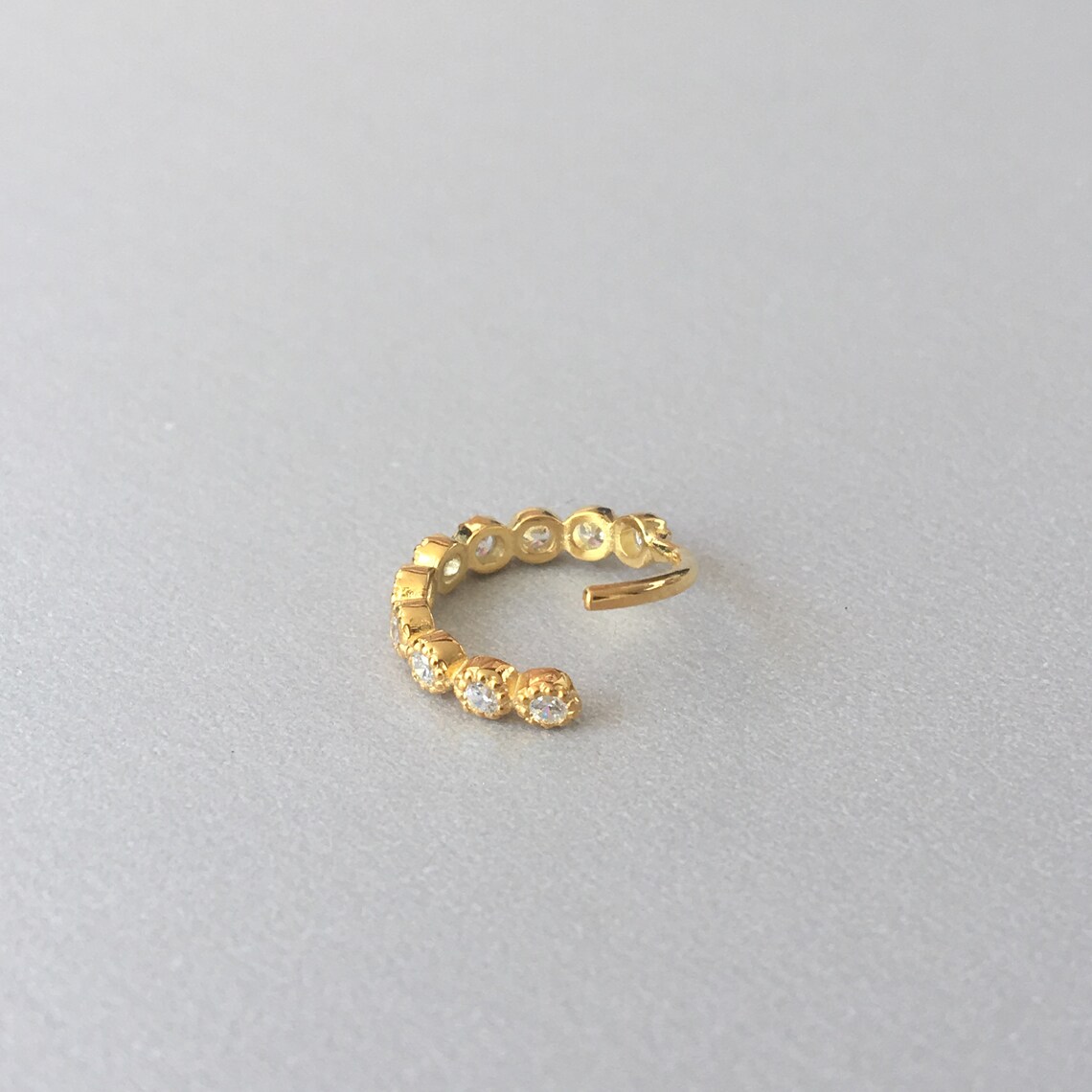 Vintage Milgrain Sterling Silver Conch Hoop Piercing CZ - Etsy