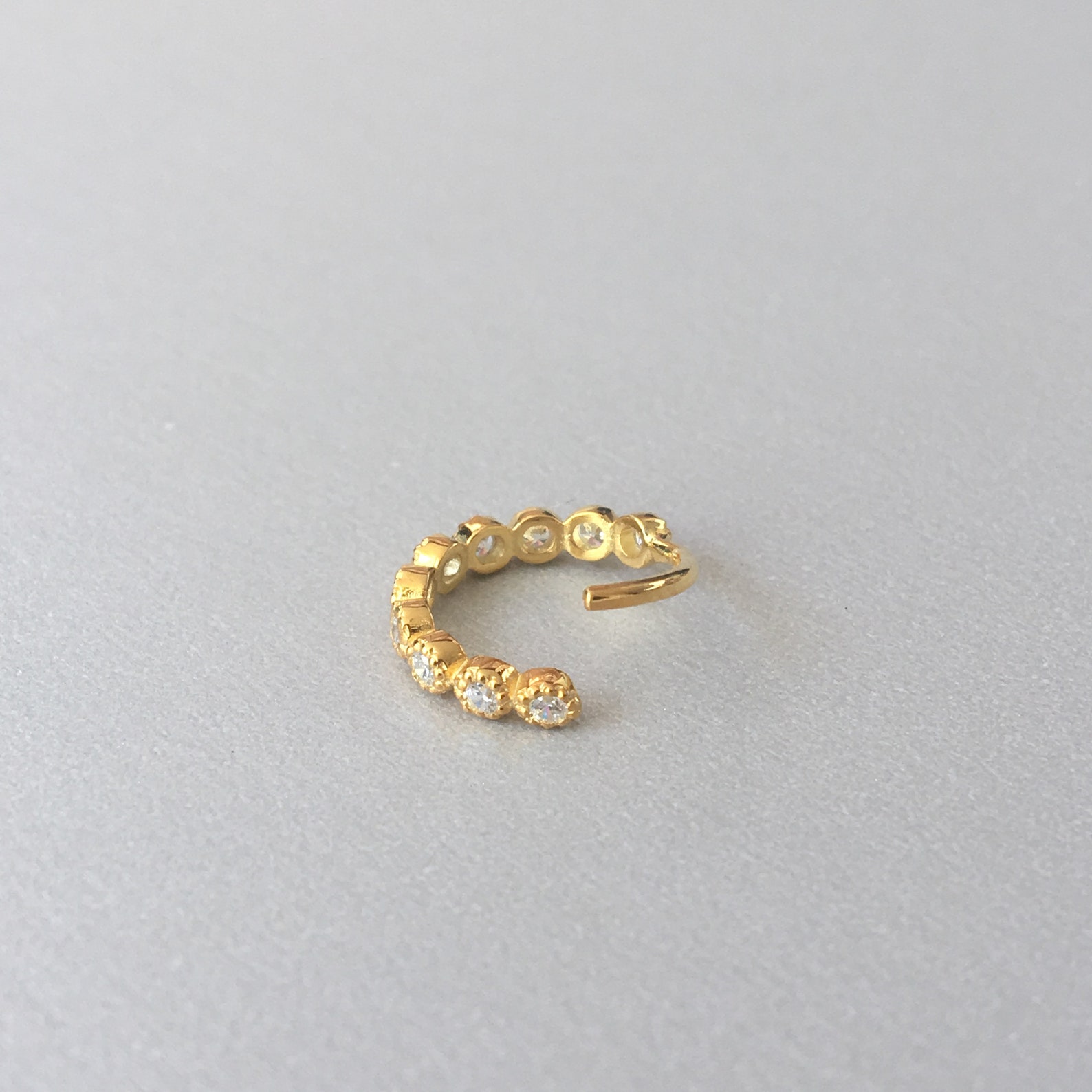 Vintage Milgrain Sterling Silver Conch Hoop Piercing CZ - Etsy