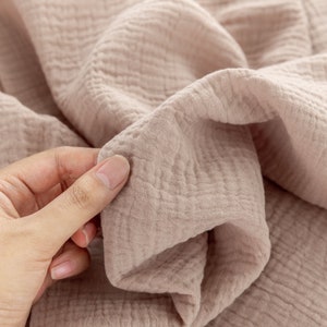 ORGANIC 54 Camel Solid Color , Super Soft Crinkle Texture 100% Organic Cotton Muslin Double ...