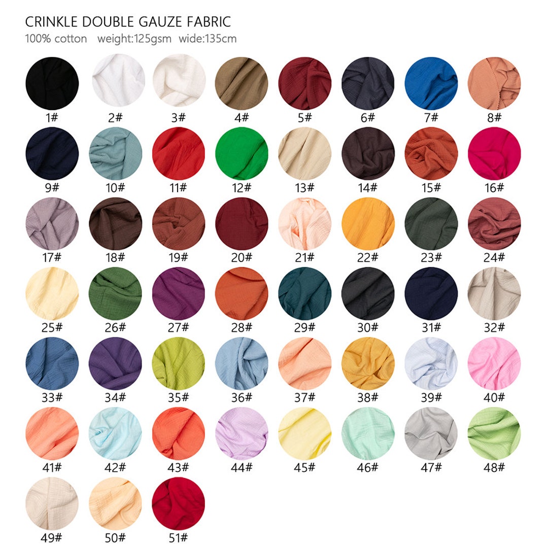 Color Swatch Card Solid Color 100% Cotton Double Gauze Muslin Fabric - Etsy
