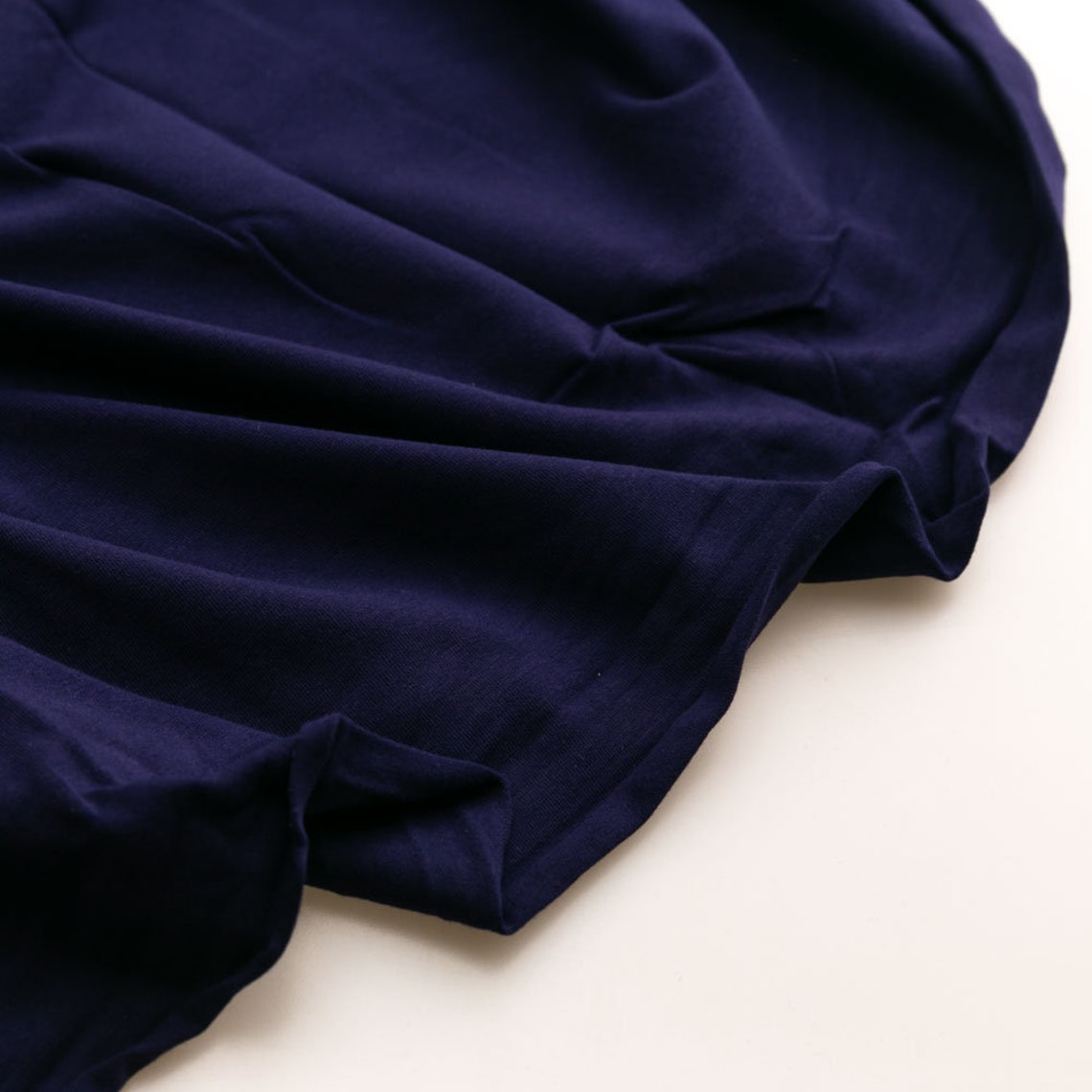 Navy blue solid cotton spandex blend knit fabric 4 way | Etsy