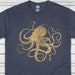 Octopus Japanese Calligraphy T Shirt Gyotaku Traditional Art Japan ...
