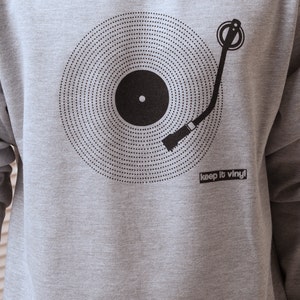 Keep It Vinyl Sweatshirt Minimalist Decks Turntable Vinyl LP Record ...