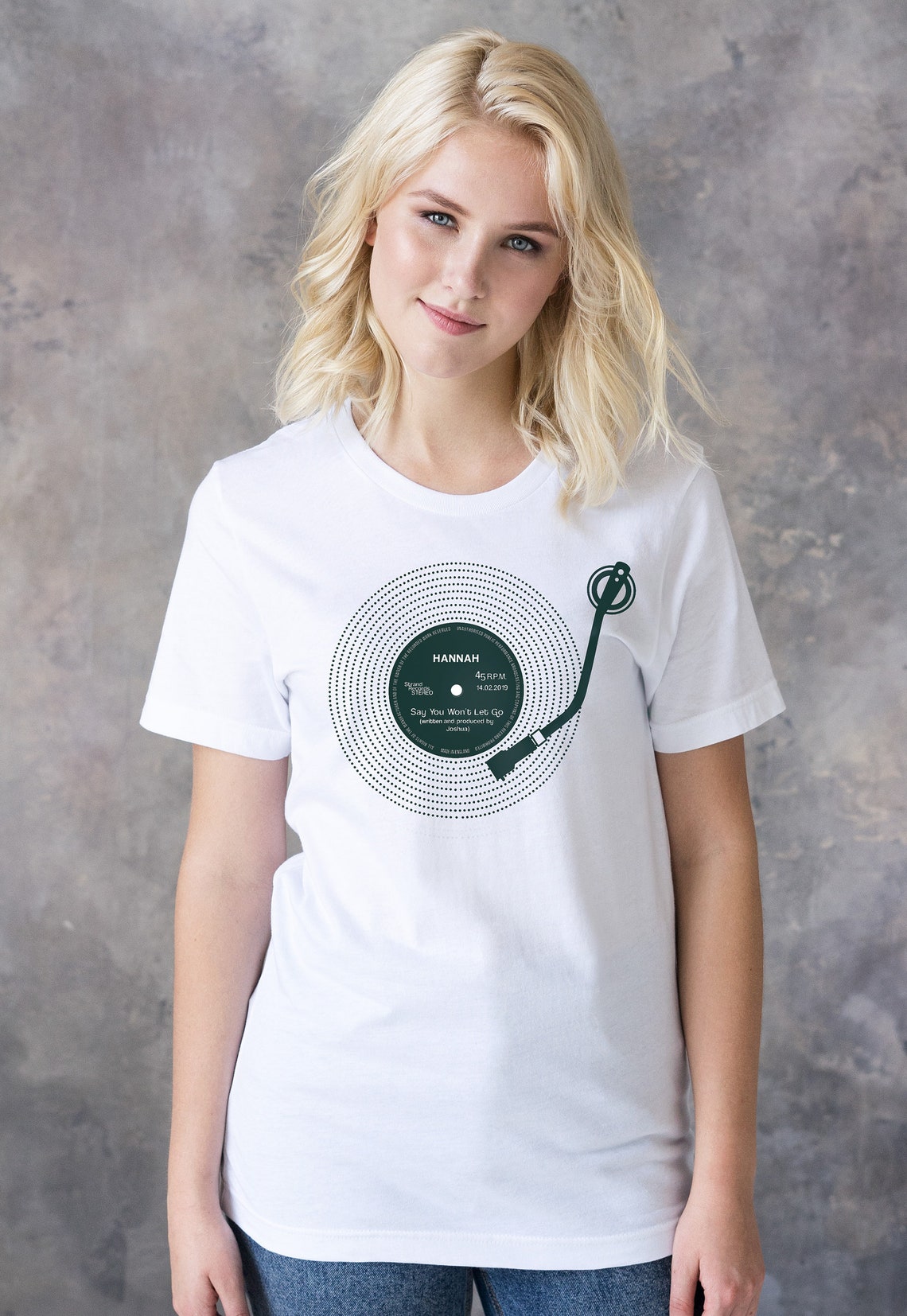 Custom Name Vinyl LP Record Label T Shirt DJ Turntable - Etsy