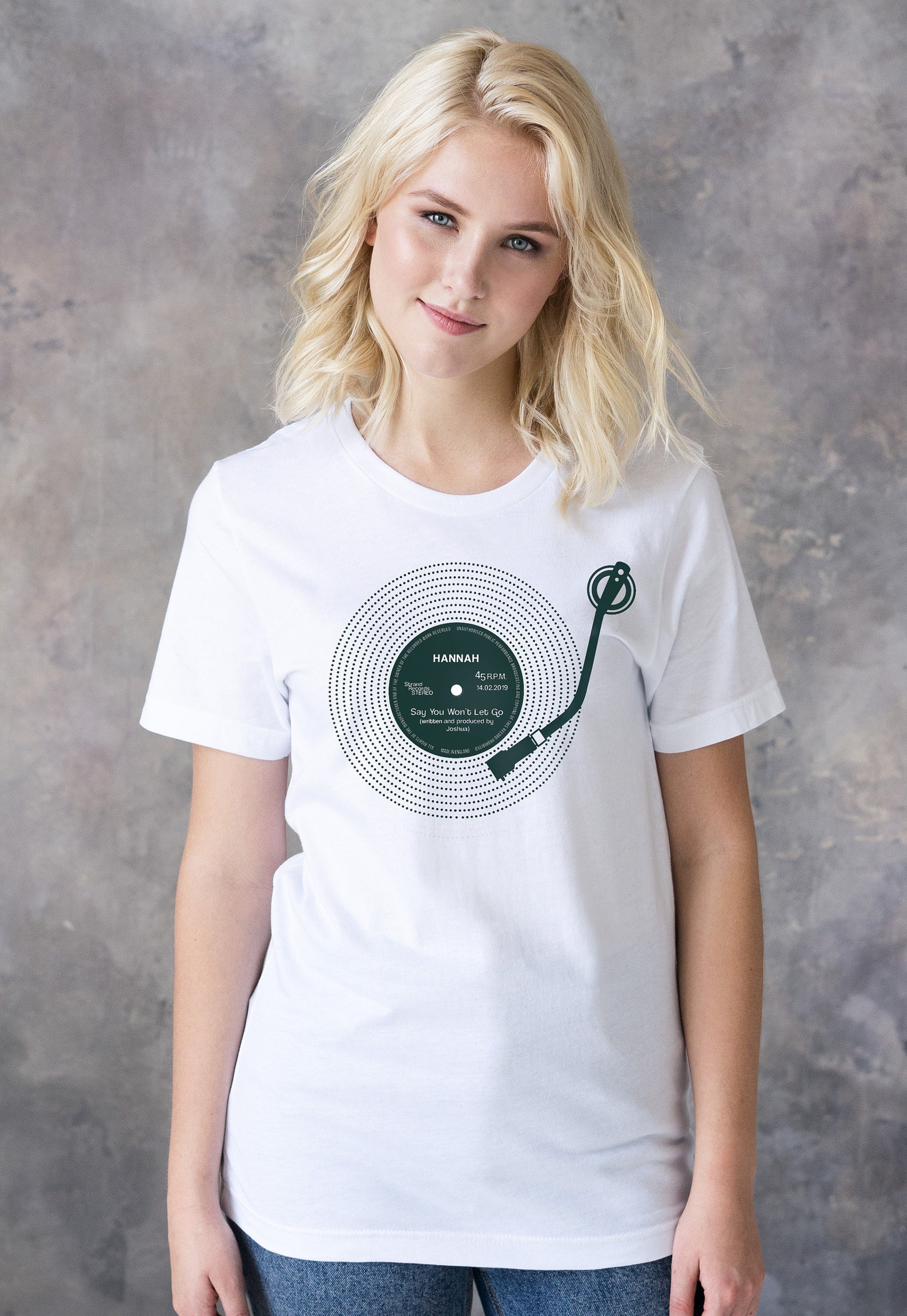 Custom Name Vinyl LP Record Label T Shirt DJ Turntable - Etsy