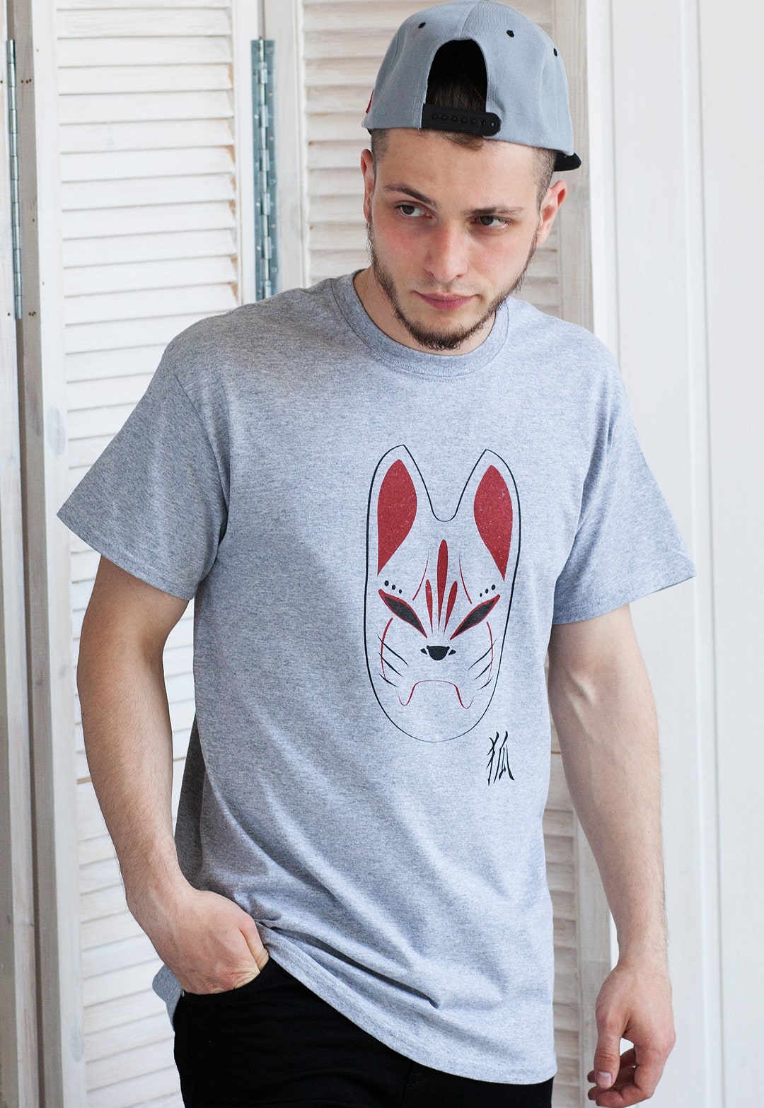 Japanese T Shirt – Kitsune Fox Mask Inari Japan Anime Manga Tokyo ...