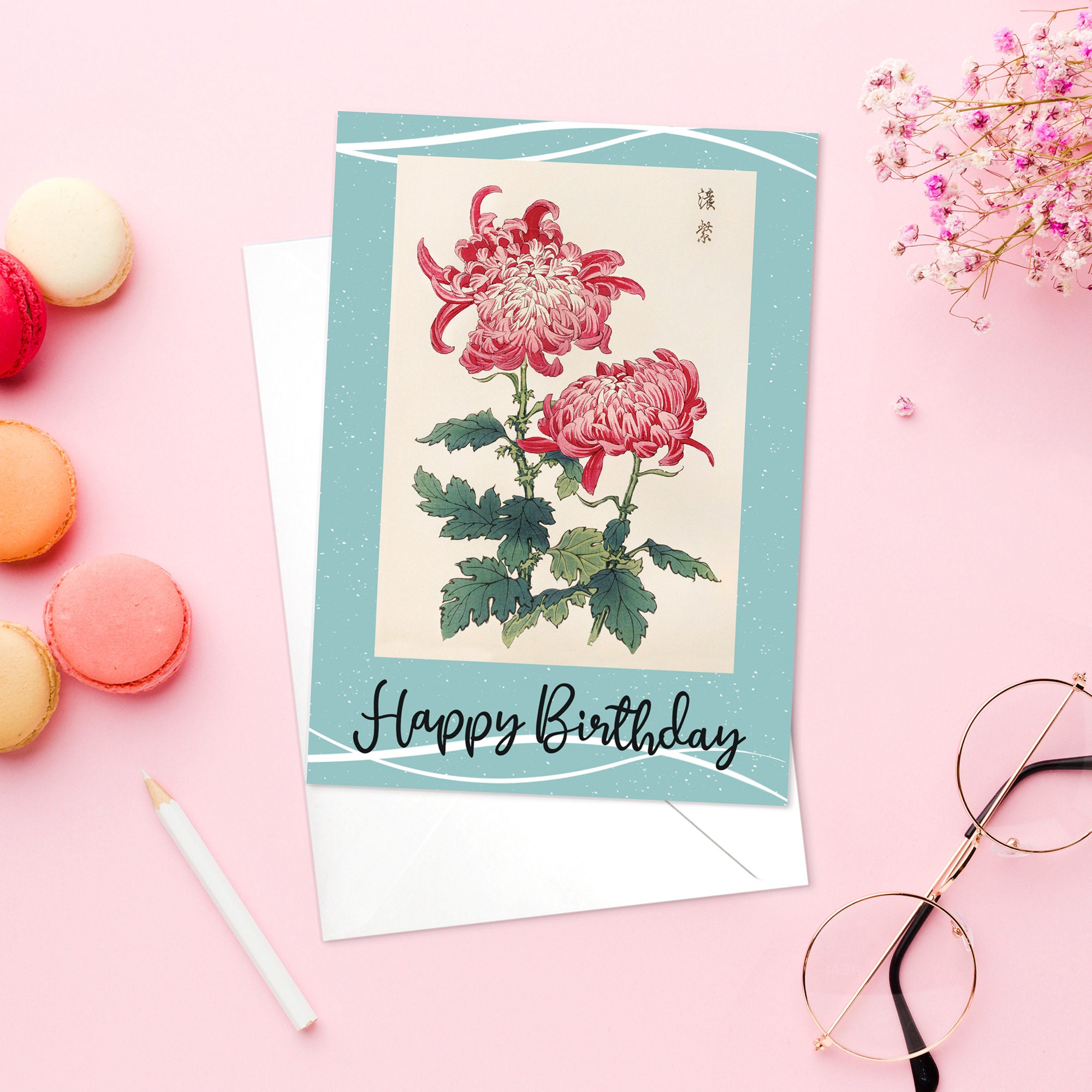 Ukiyo-e Art Happy Birthday Cards: Japanese Woodblock Print Set - Etsy UK
