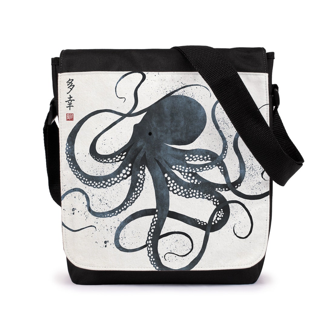 Japanese Octopus Ukiyo-e Reporter Tablet Bag Woodblock Art - Etsy