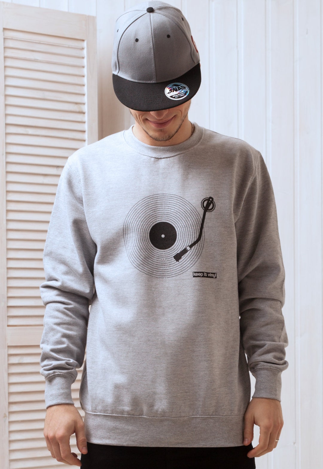 Keep It Vinyl Sweatshirt Minimalist Decks Turntable Vinyl LP Record ...