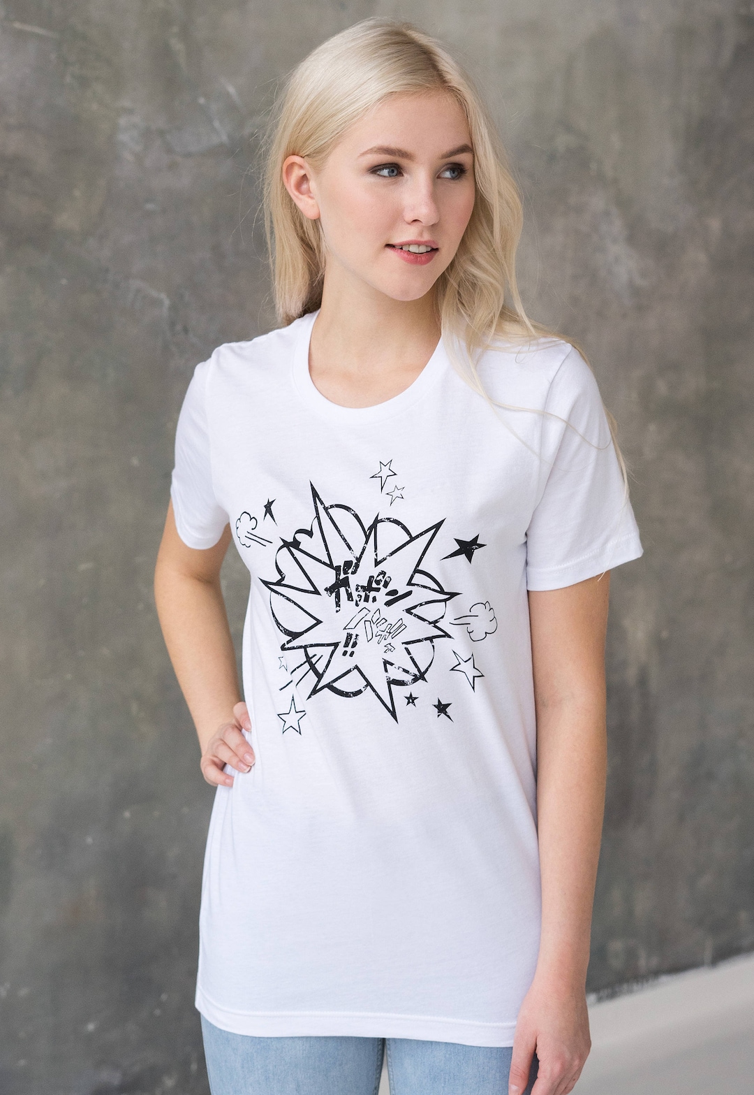 Japanese T Shirt Manga Explosion Japan Kawaii Anime Kanji Comic Book ...