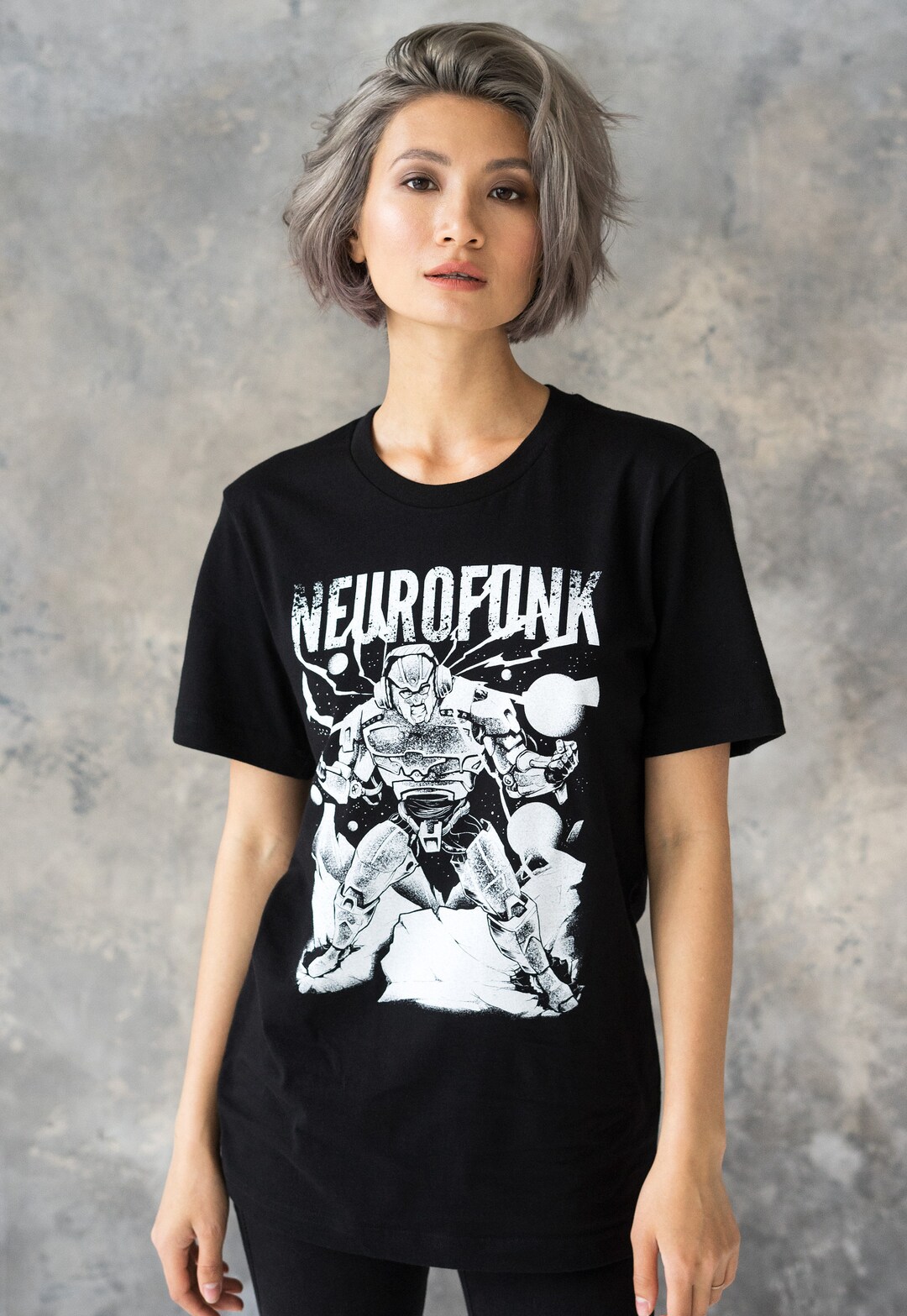 Neurofunk Destruction T Shirt - Drum and Bass Robot Synthesizer & Bass ...