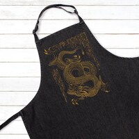 Floral Dragon Apron, Gift for Dragon Lover, Fantasy Cooking Artist ...