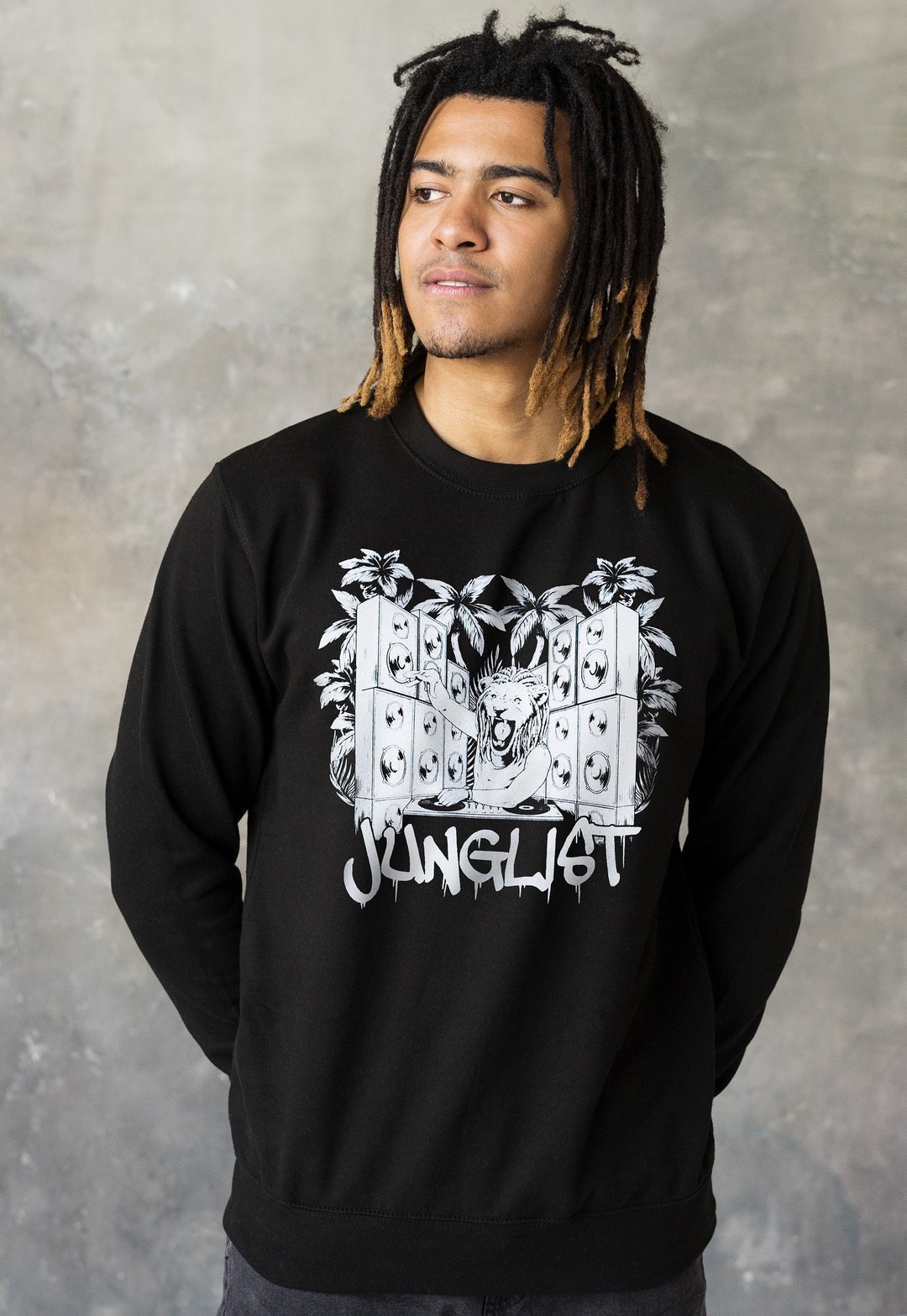Junglist Lion DJ Sweatshirt Jungle Massive Drum and Bass DJ Synth ...