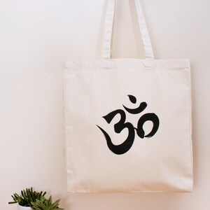 Om Symbol Cotton Canvas Tote Bag - Yoga, Meditation - Etsy