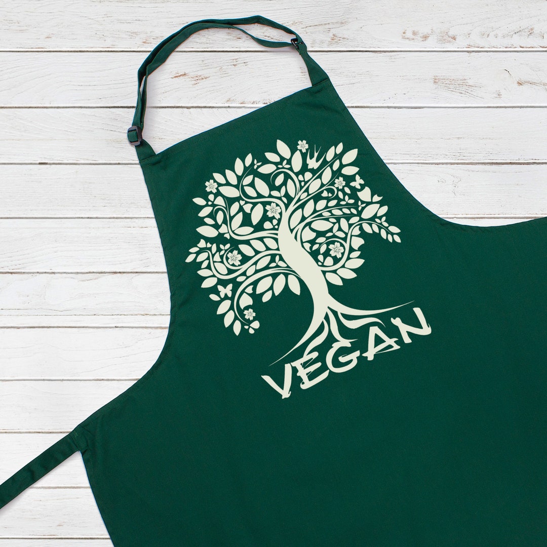 Vegan Apron Tree of Life Animals Earth Climate Change Herbivore Women's ...