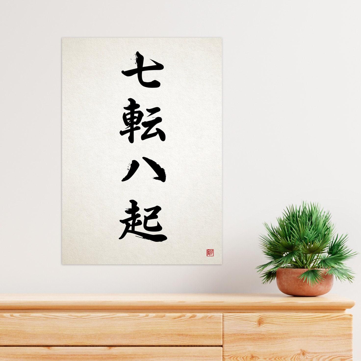 Japanese Calligraphy Nanakorobi Yaoki Wall Art Print Poster - Etsy UK