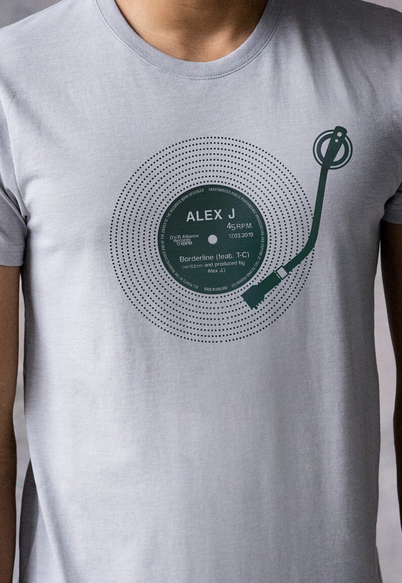 Custom Name Vinyl LP Record Label T Shirt DJ Turntable - Etsy